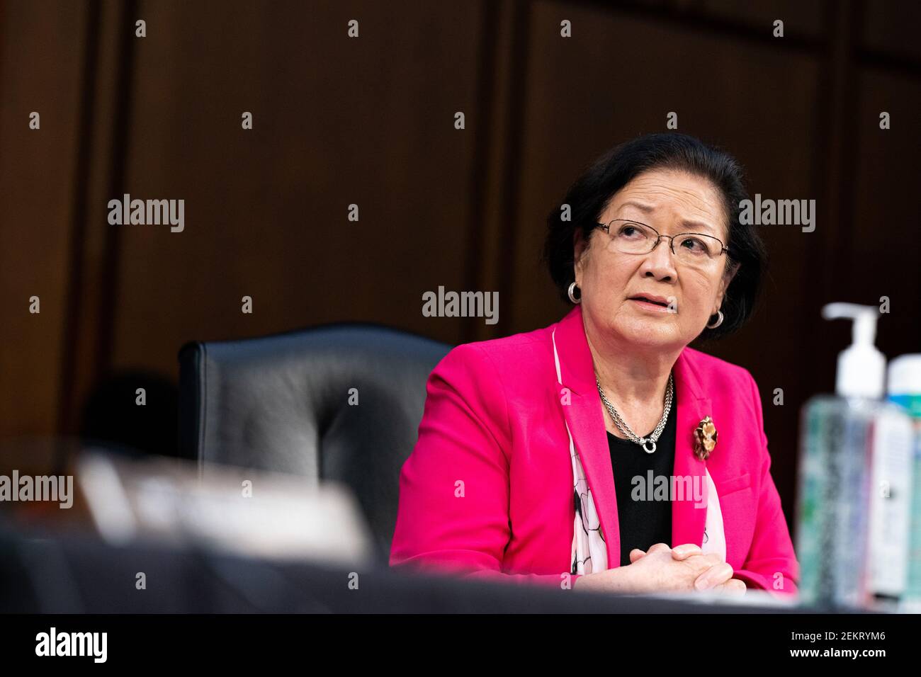 Senator Mazie Hirono, D-Hawaii, speaks during a business meeting ...