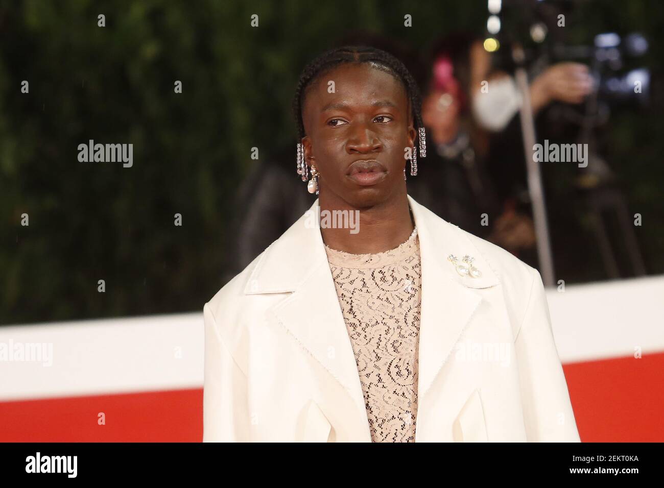Singer David Blank poses for photographers on the red carpet of the ...