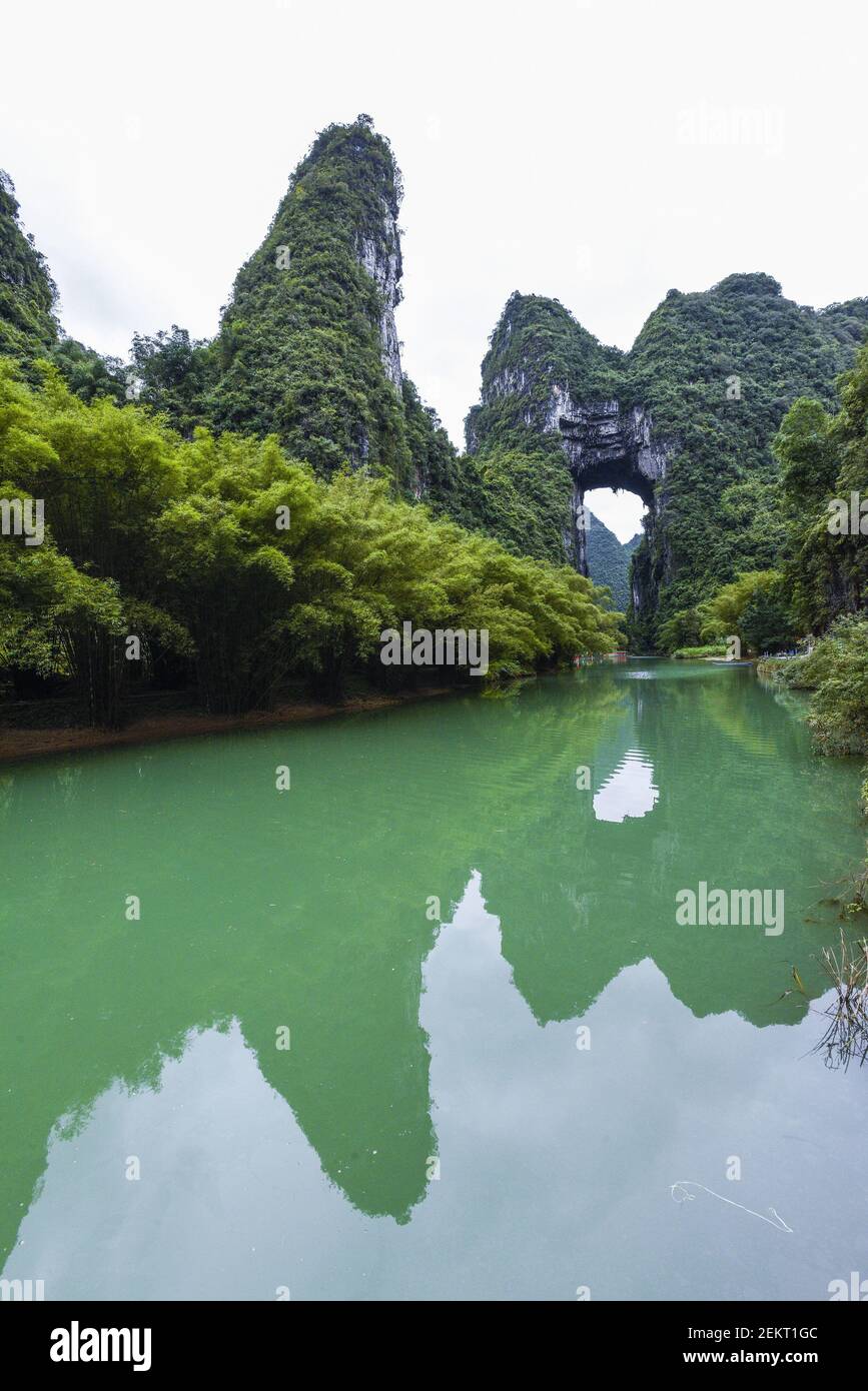 GuangxiÃ¯Â¼Å’CHINA-Qifeng of yi-jiang river and wu-yang river rise up ...