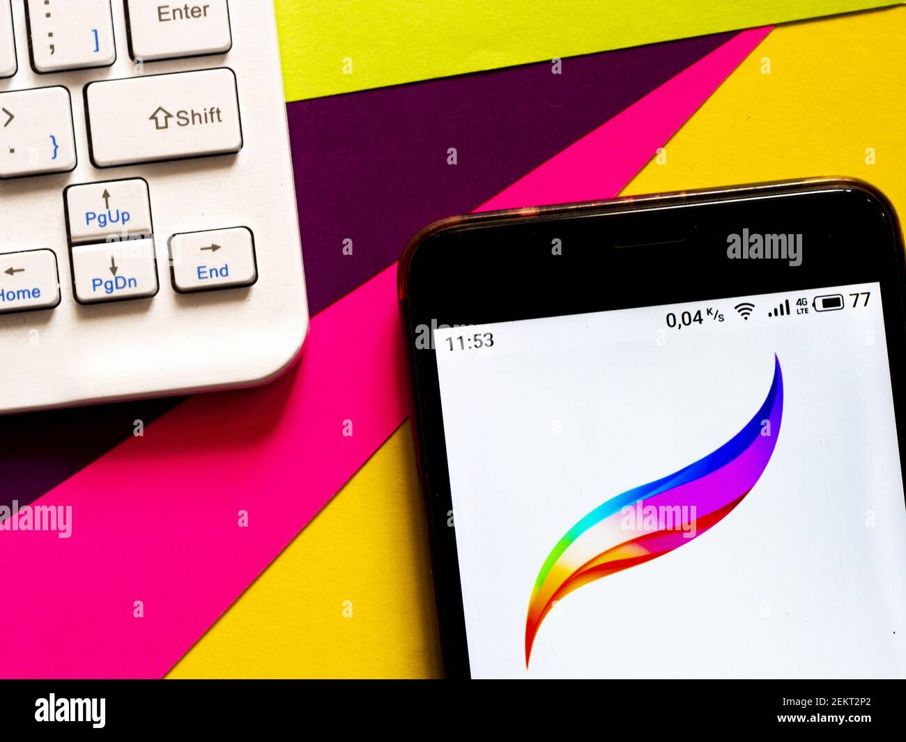 In this photo illustration a Procreate Pocket App logo seen displayed ...