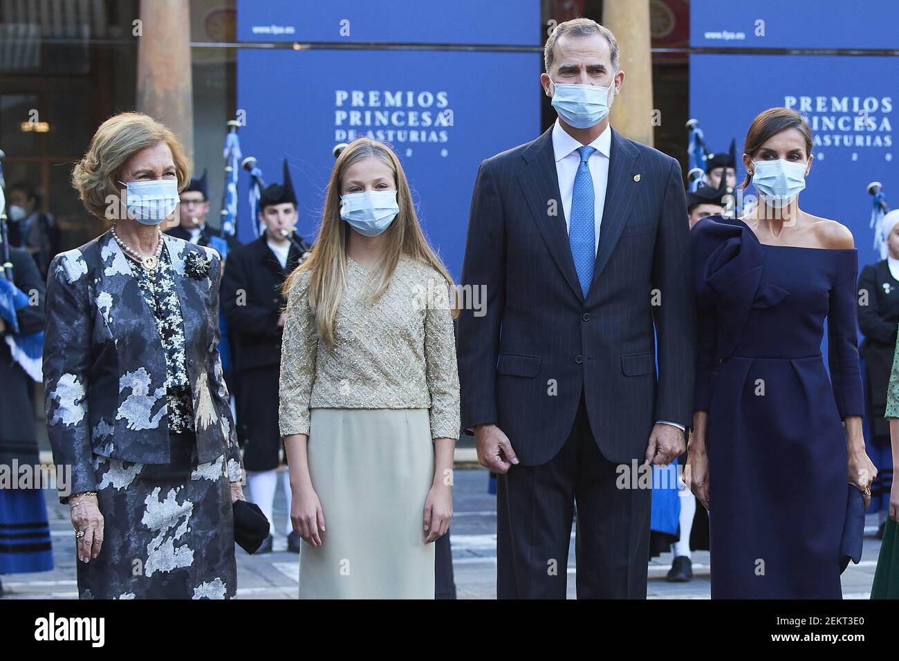 16-10-2020 Spain Queen Letizia and Princess Leonor and King Felipe and ...