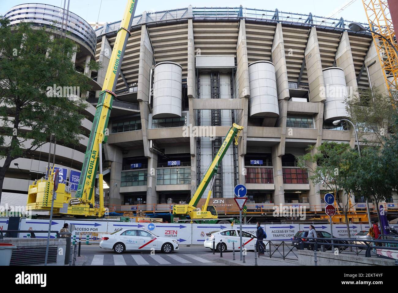 A view of the stadium during its renovation. The new Bernabeu Stadium ...
