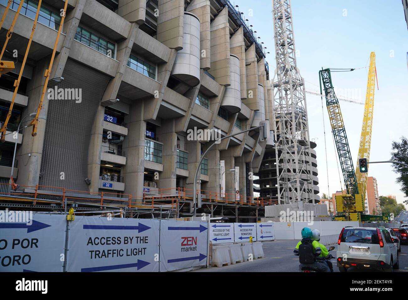 A view of the stadium during its renovation. The new Bernabeu Stadium ...