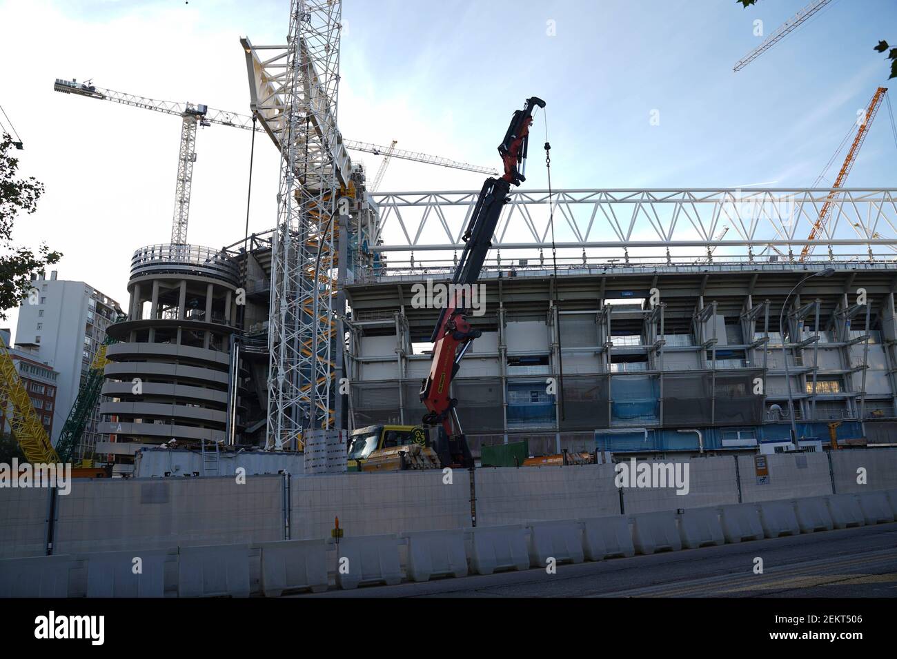 A view of the stadium during its renovation. The new Bernabeu Stadium ...