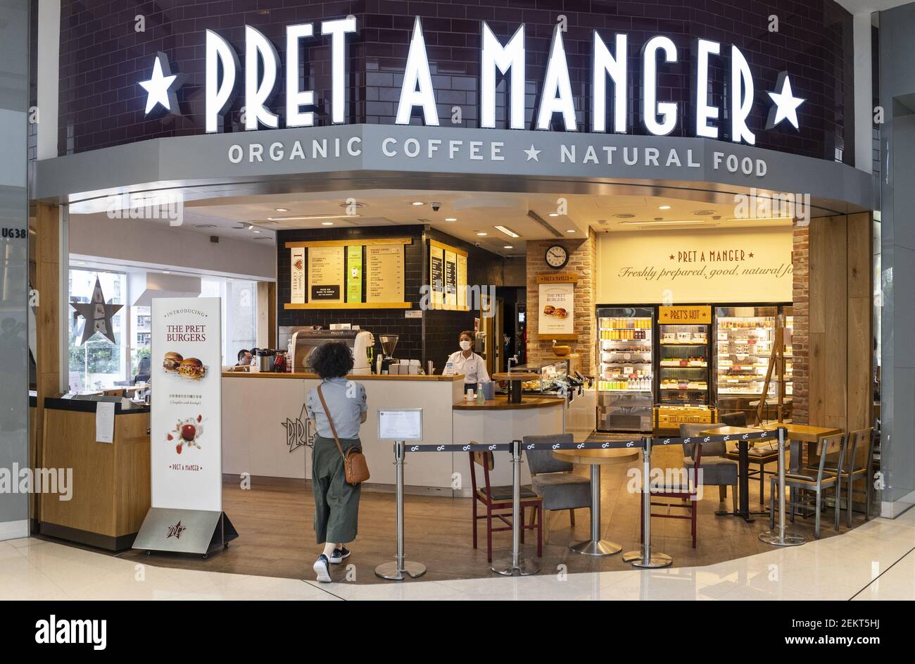 British multinational sandwich shop chain Pret A Manger shop seen in ...