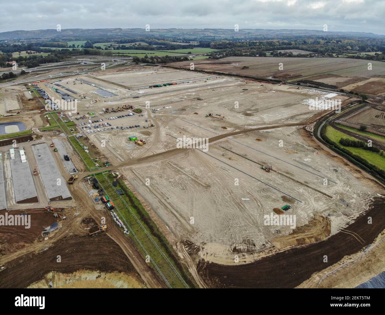(Editorâ€™s note: image taken by a drone) Aerial view of Sevington ...