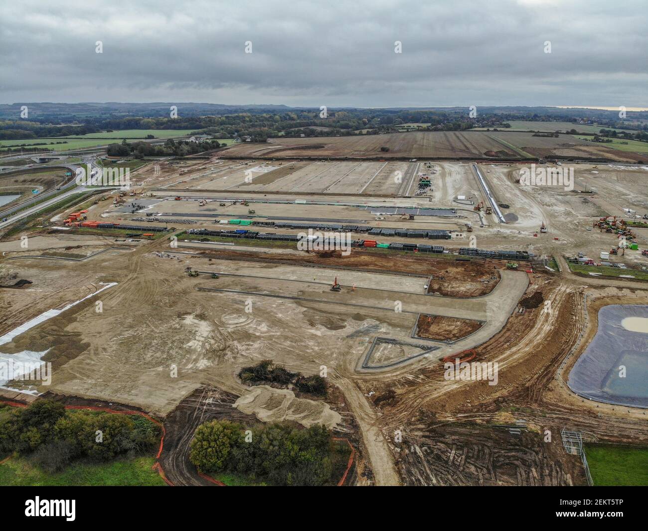 (Editorâ€™s note: image taken by a drone) Aerial view of Sevington ...