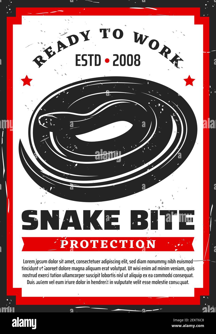 Snake bite protection prevention rules. Vector poisonous reptile animal ...