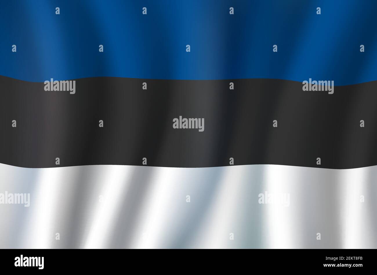 Estonia flag, 3D realistic wavy banner. Vector national flag, Estonia ...