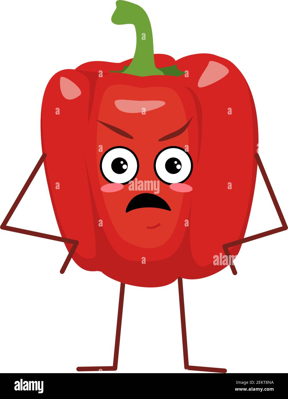 Cute bell pepper character with angry emotions Stock Vector Image & Art ...