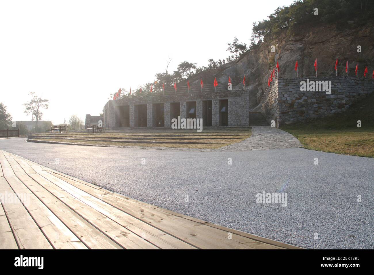 The fa ade and surroundings of the Stone Nest Amphitheatre in Weihai ...
