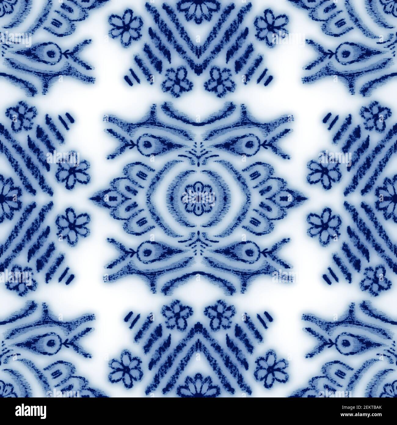 Seamless classic blue and white ceramic design Stock Photo - Alamy