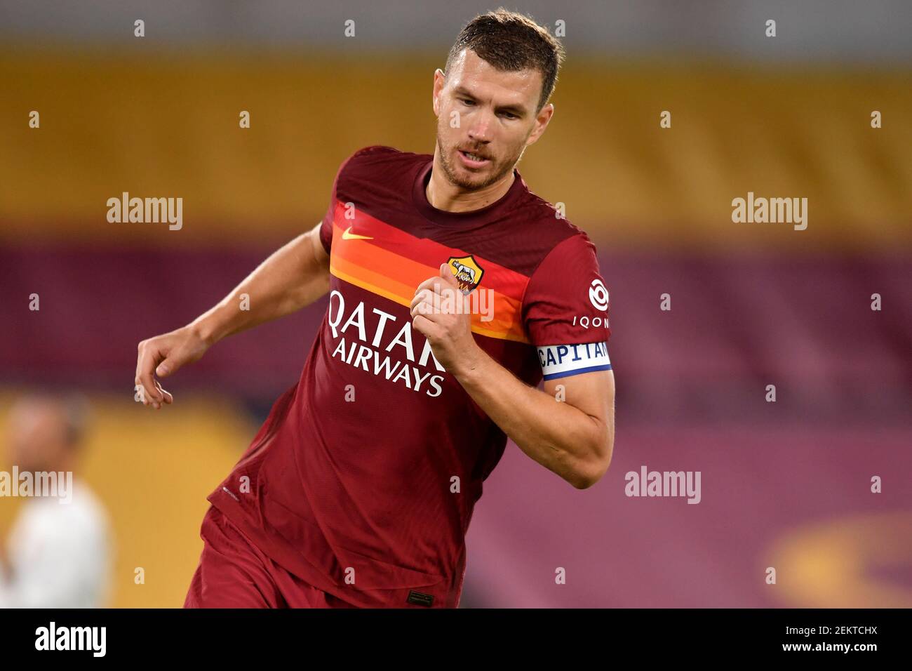 Edin Dzeko of AS Roma celebrates after scoring the goal of 2-1 during ...