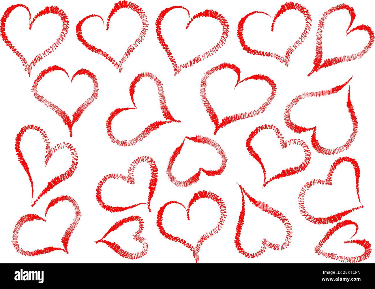 vector heart shape design set background Stock Photo - Alamy