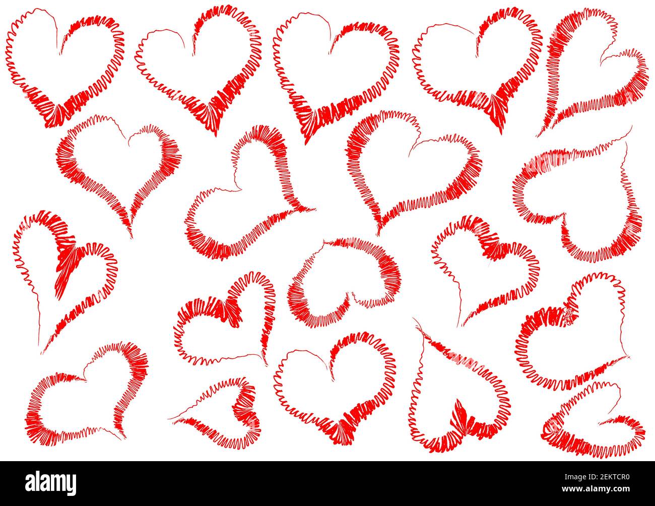 vector heart shape design set background Stock Photo - Alamy