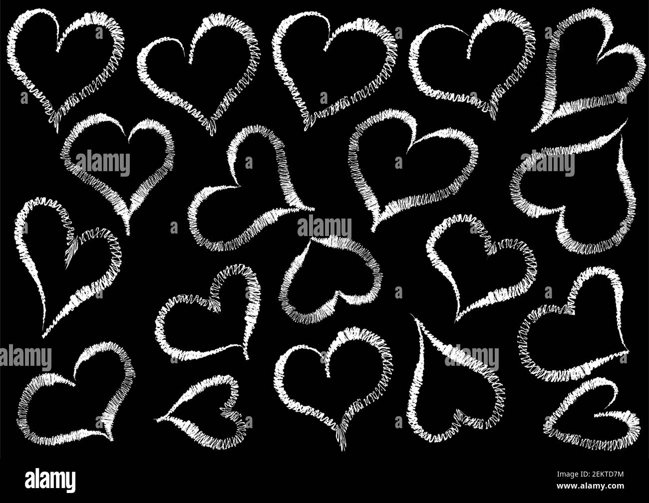 Heart vector set Black and White Stock Photos & Images - Alamy