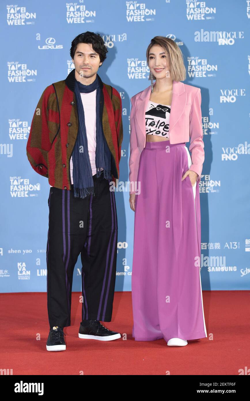 Taiwanese actress Cheryl Yang, right, and Taiwanese actor and model ...