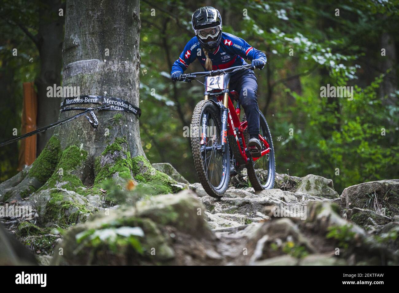 Mikayla Parton of Great Britain competes during the UCI Mountain Bike ...