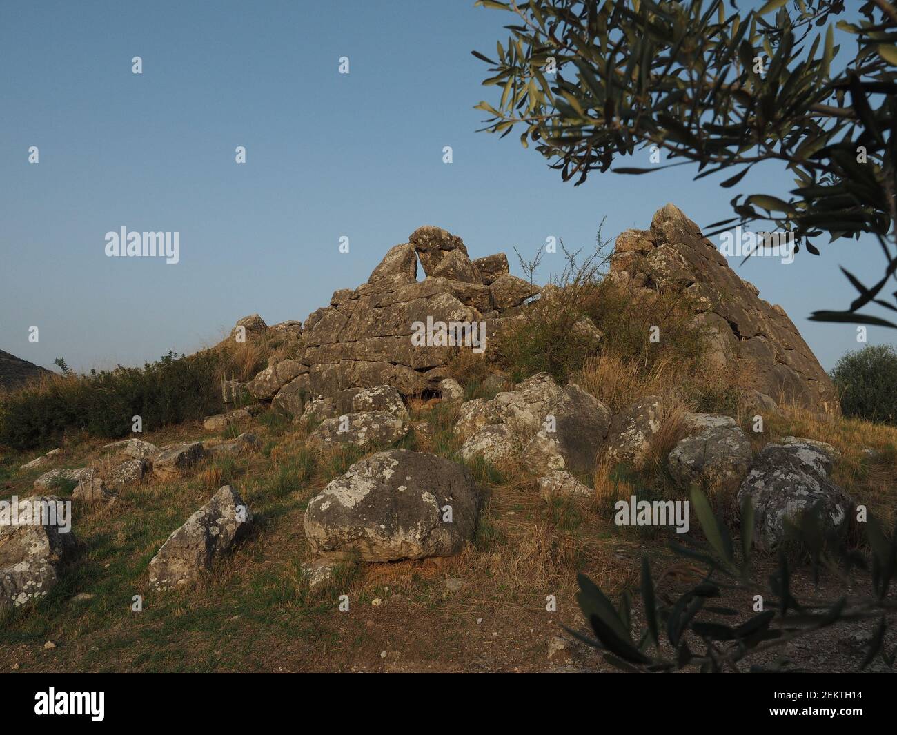 Side view of the Pyramid of Hellinikon near Kefalari Peloponnese Greece ...