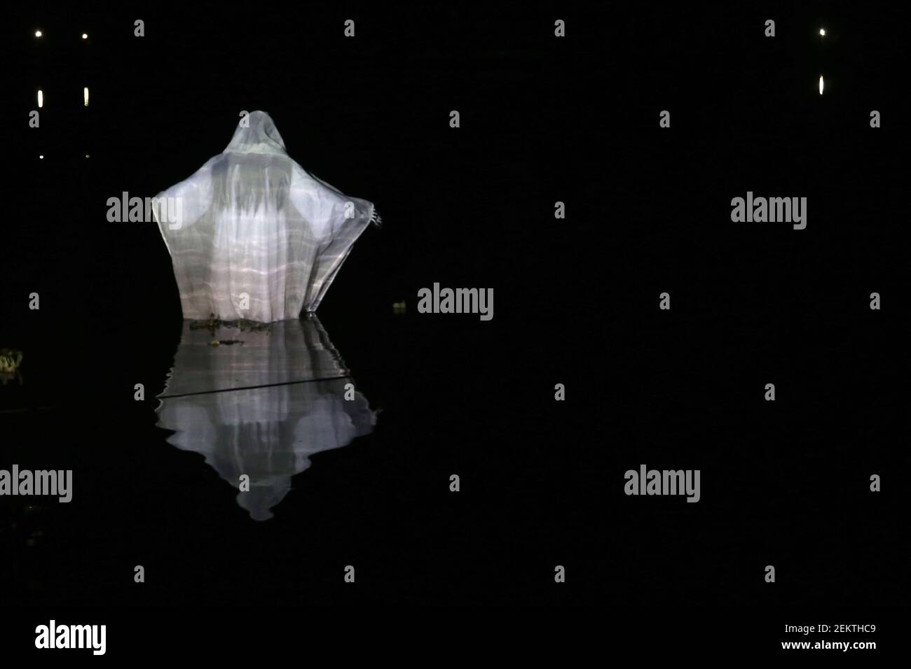 A person performs during the show of the Legend of the weeping woman ...