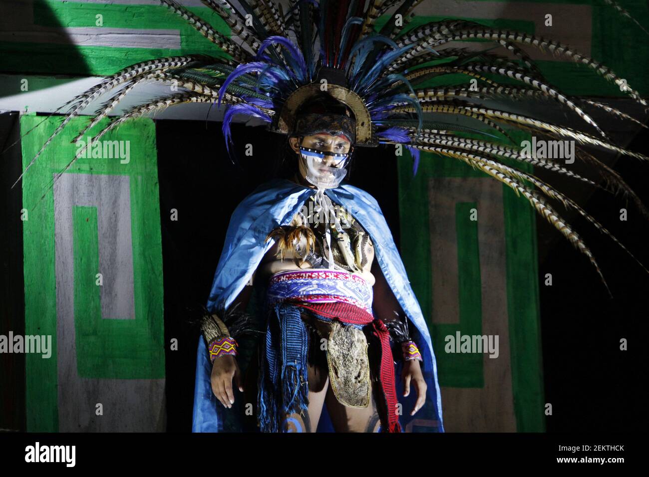 A person performs during the show of the Legend of the weeping woman ...