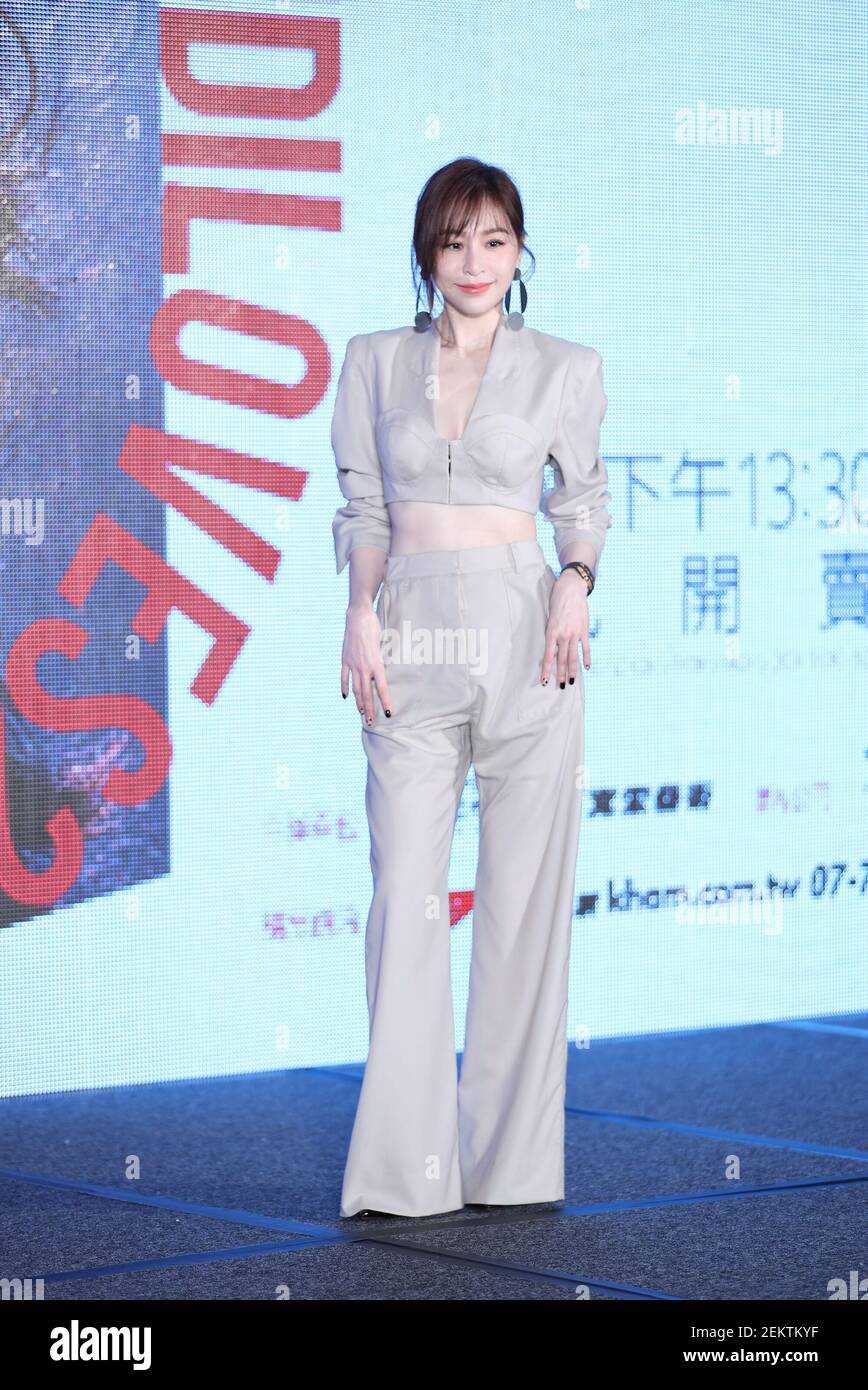 Taiwanese singer and actress Cyndi Wang poses photos at her press ...