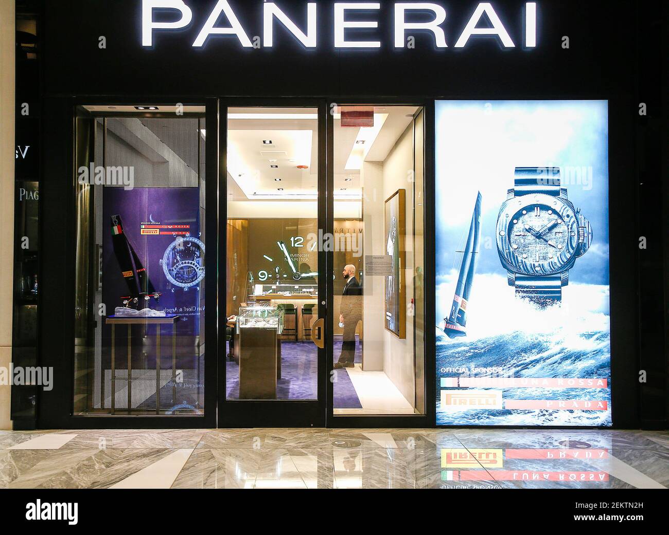 Panerai logo and store seen in Hudson Yards. (Photo by John Lamparski ...