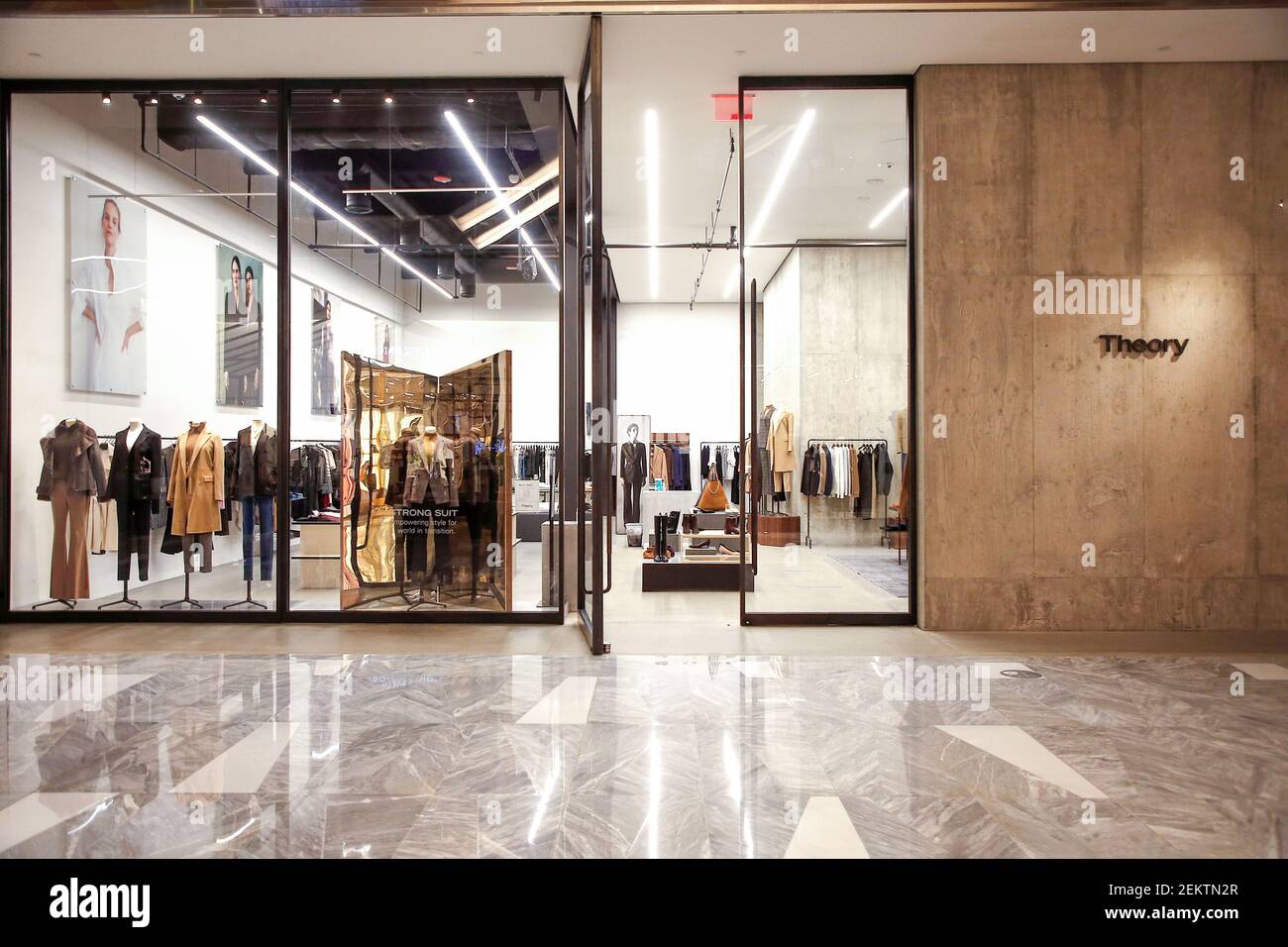 Theory logo and store is seen in Hudson Yards. (Photo by John Lamparski ...