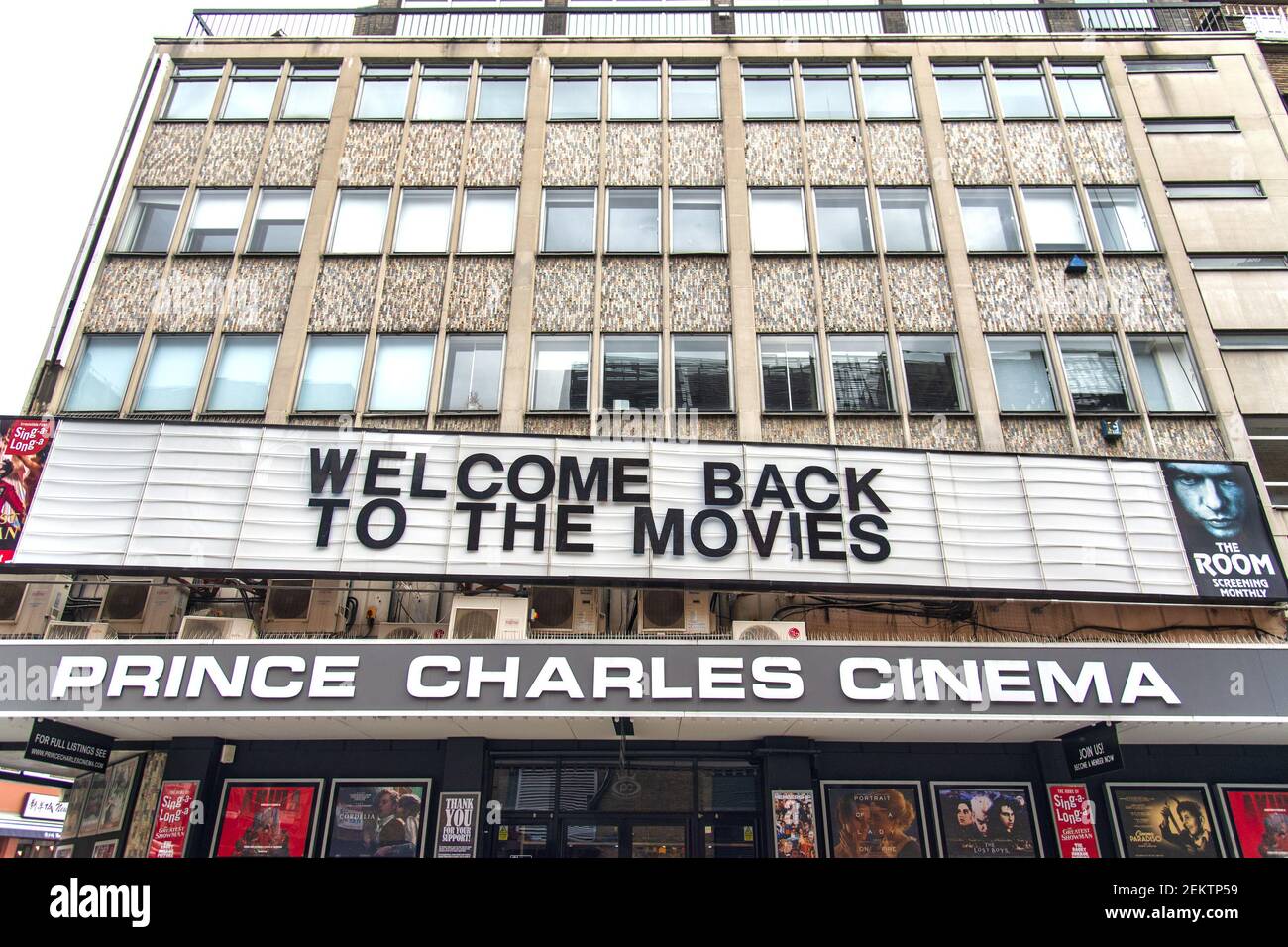 A sign reading â€˜Welcome back to the Moviesâ€™ on the Prince Charles ...