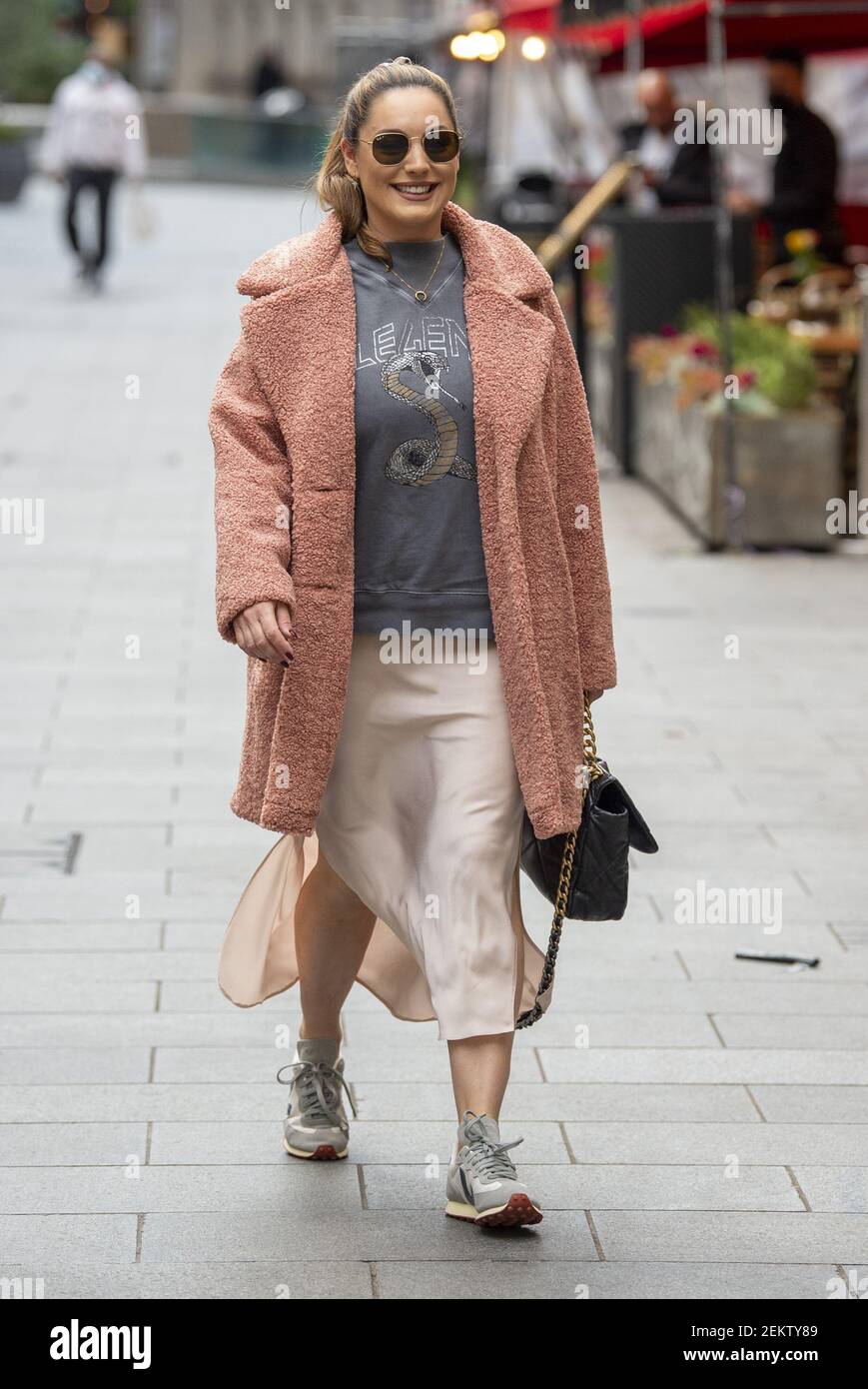 Kelly Brook seen arriving at the Global studios for her Heart radio ...