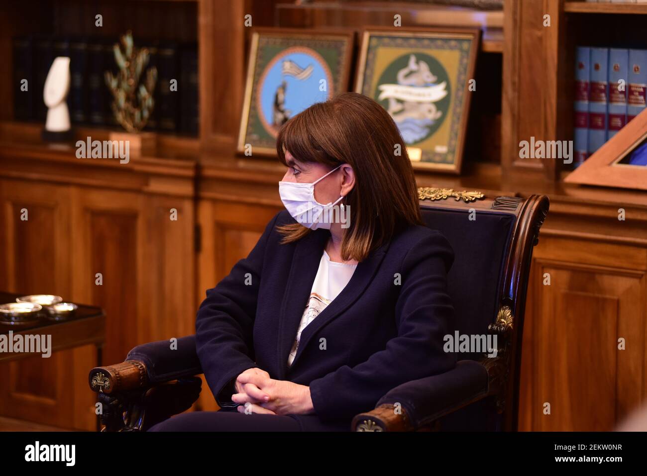 President of Hellenic Republic Katerina Sakellaropoulou during the ...