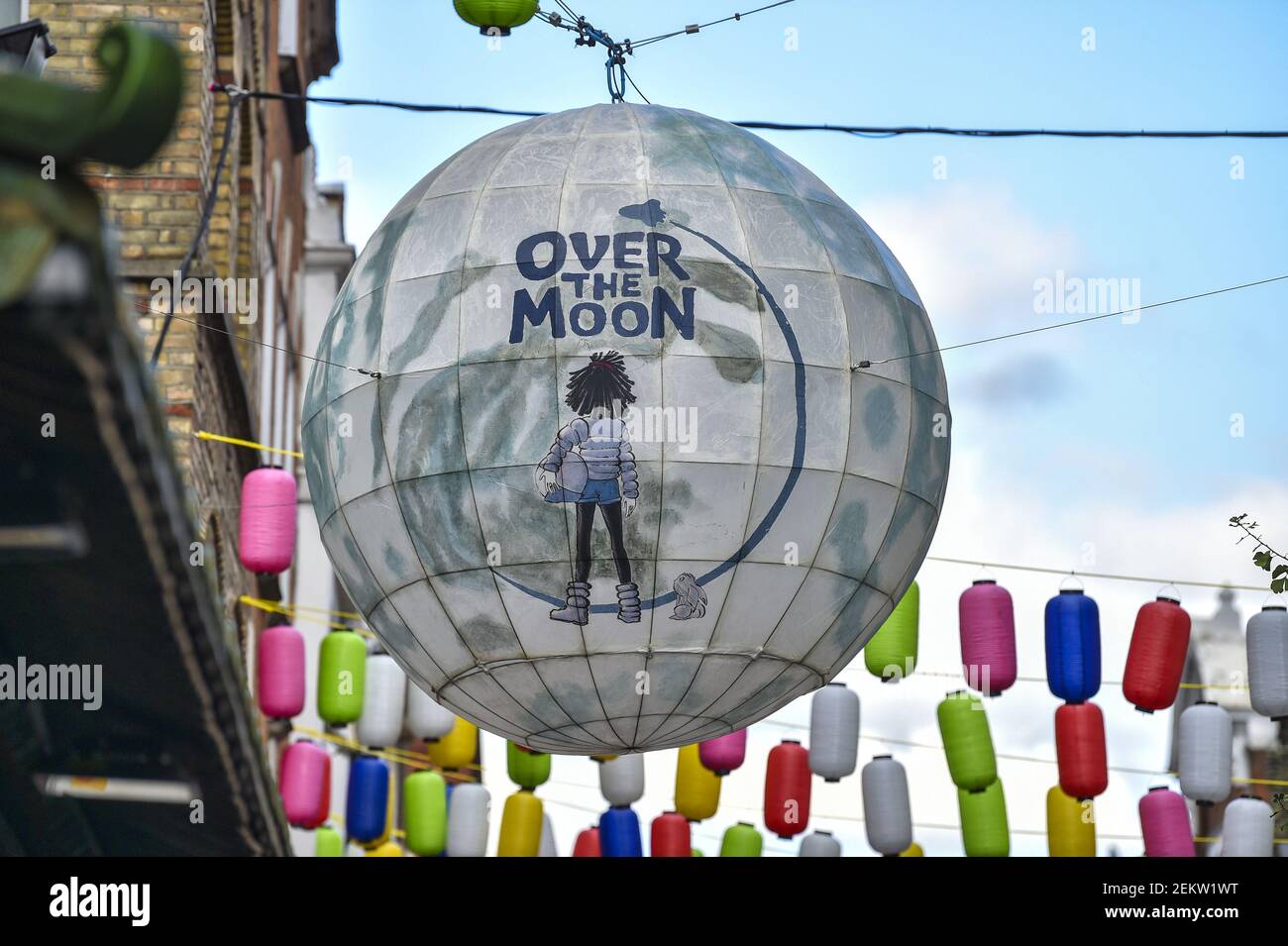 A lantern seen at an installation in London's Chinatown ahead of the ...