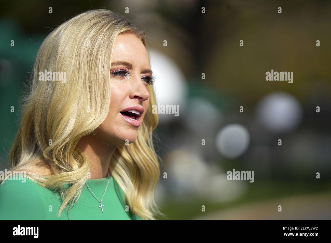 White House Press Secretary Kayleigh McEnany speaks with reporters at ...