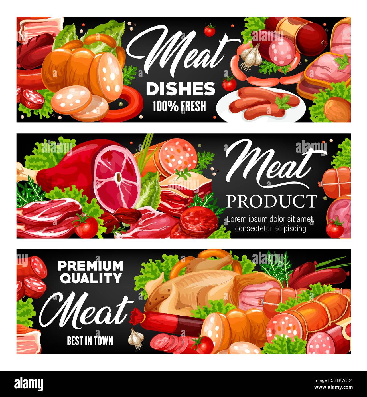 Ham pork smoked butcher Stock Vector Images - Alamy