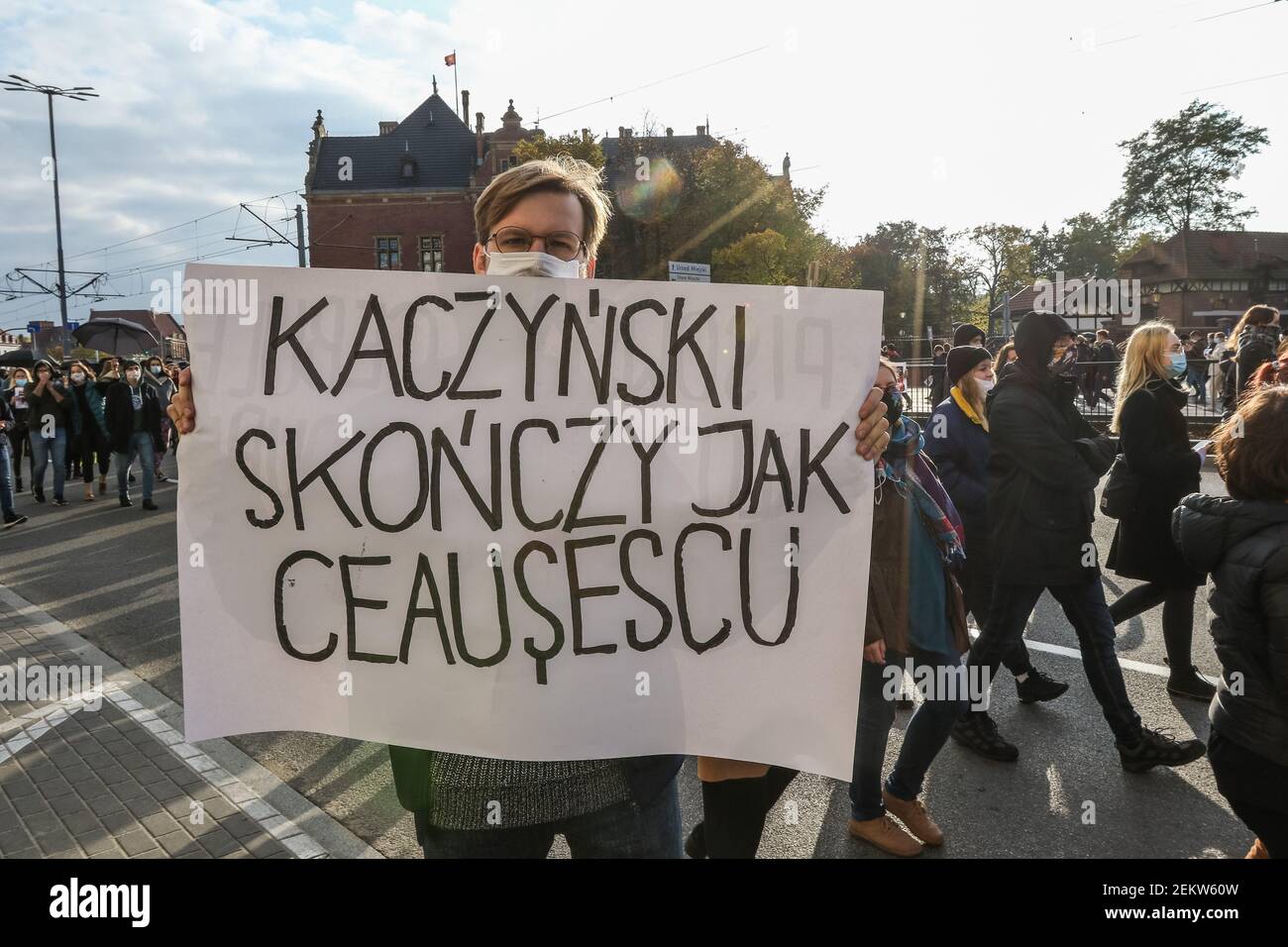 Gdansk, Poland 24th, Oct. 2020 Protesters with anti government and pro ...