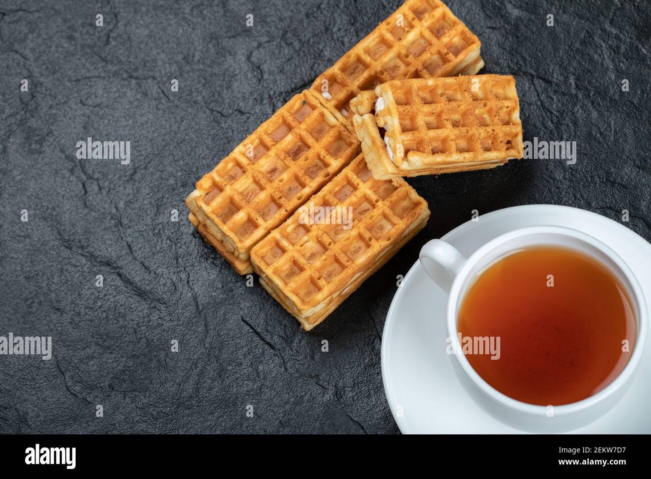 Tea waffles hi-res stock photography and images - Alamy
