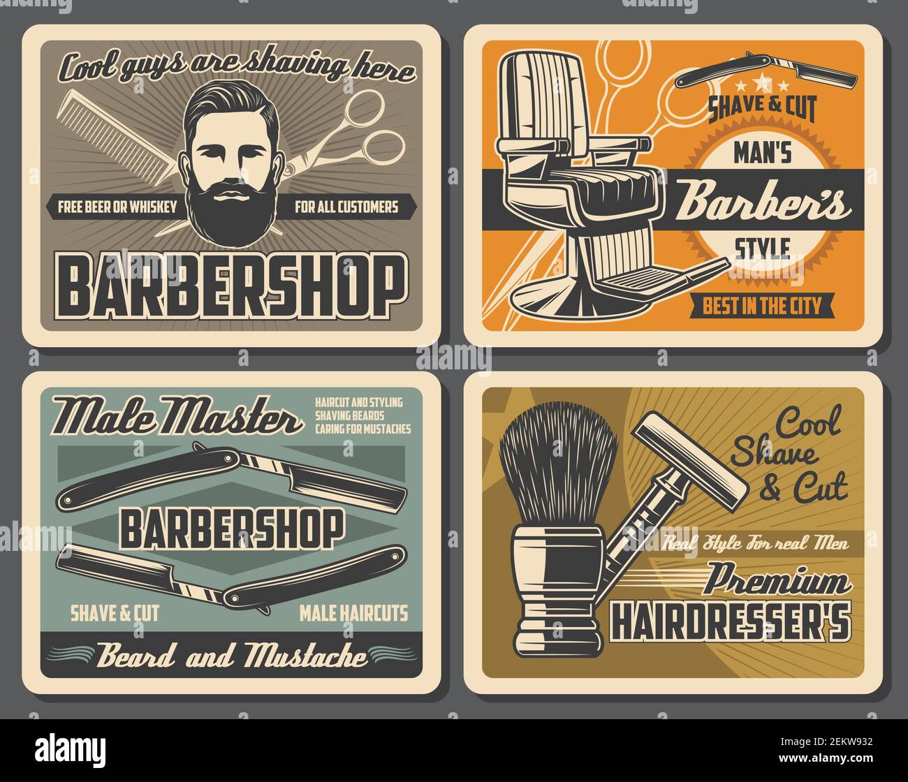 Vintage barbershop posters hi-res stock photography and images - Alamy
