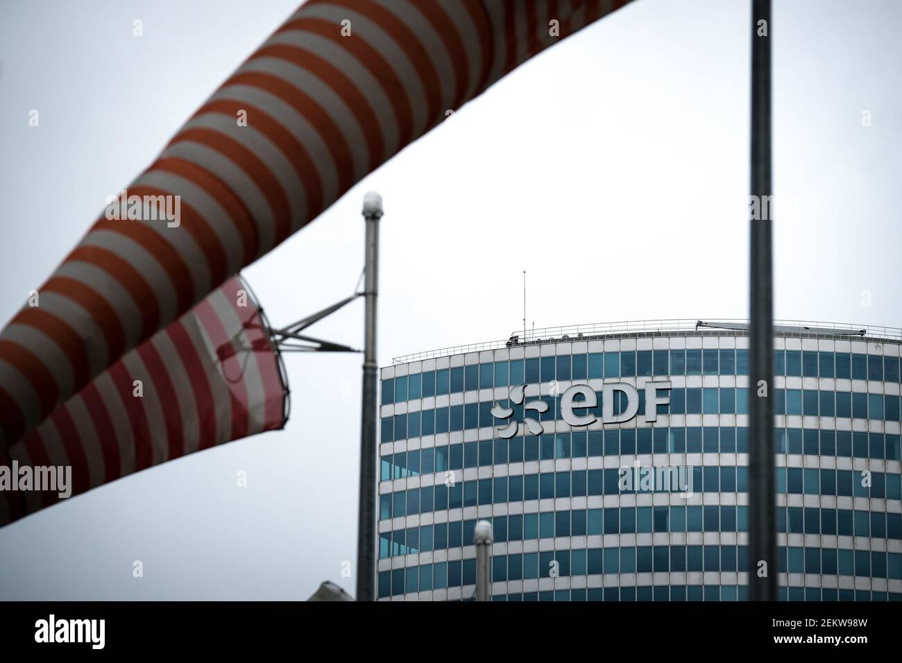 French public company EDF logo displayed on the EDF tower. (Photo by ...