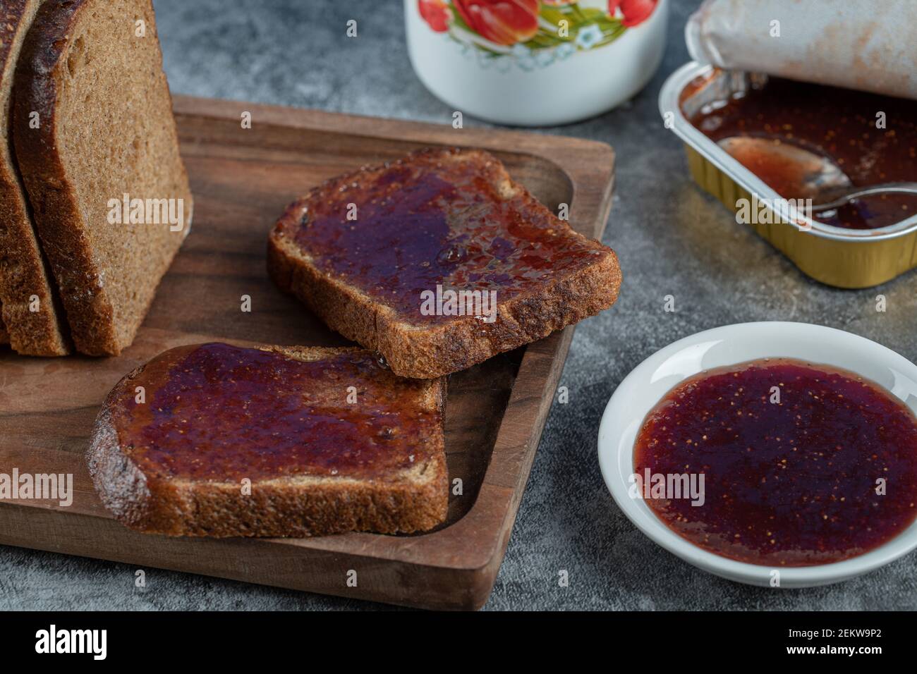 Slice bread toast strawberry jam hi-res stock photography and images ...
