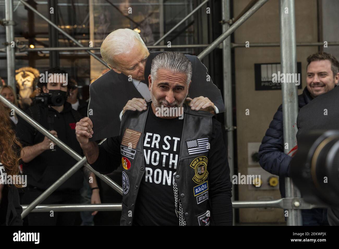 Pro President Trump re-election supporters march along 5th avenue with ...