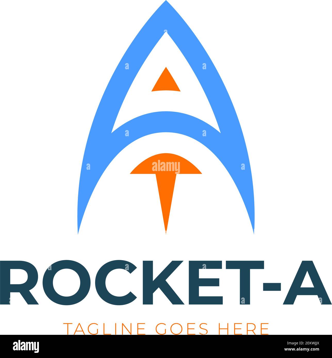 Letter A Rocket Logo Design Element. vector rocket launch with triangle ...