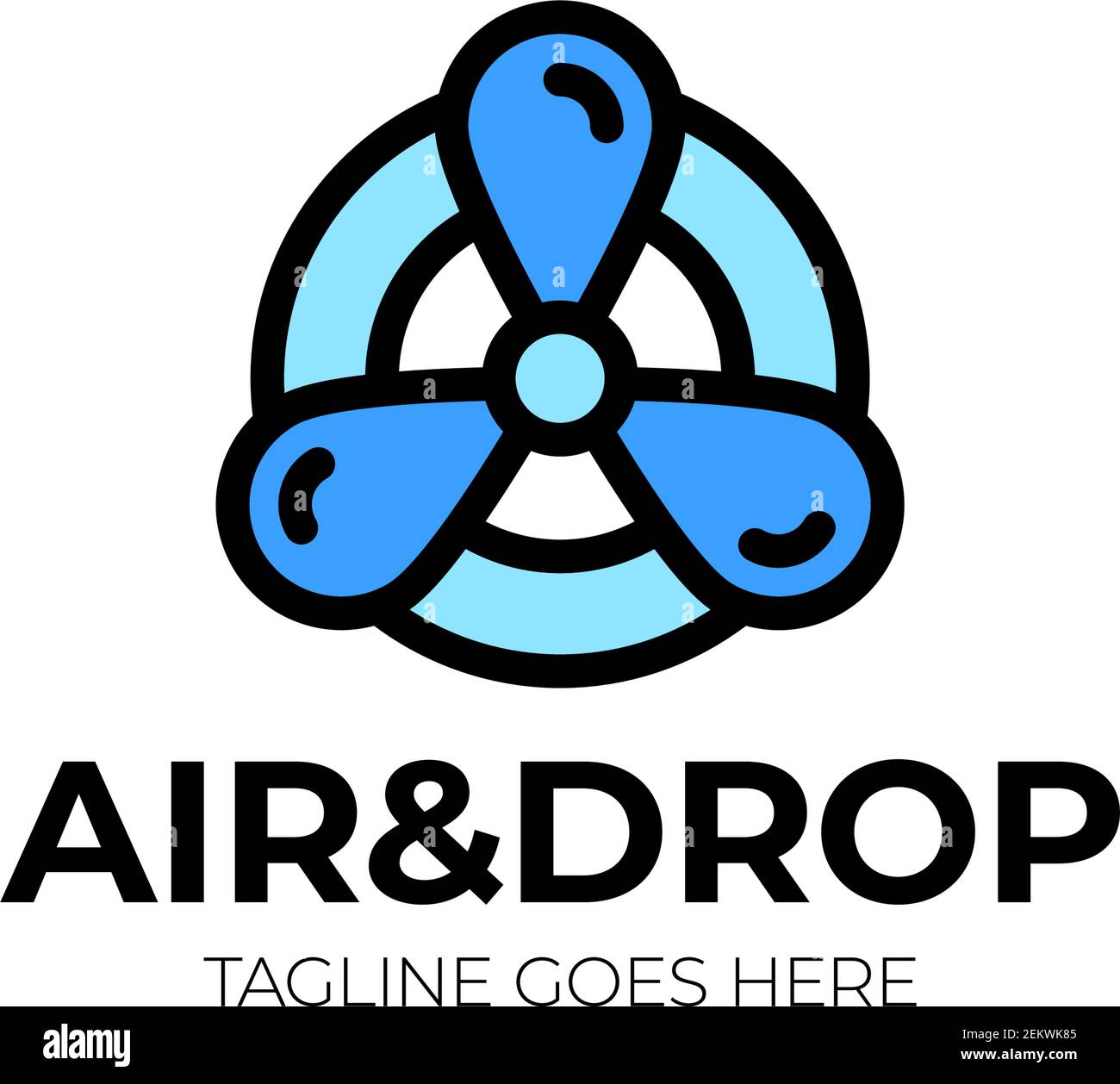air cooling logo vector illustration. two colored and black air cooling ...