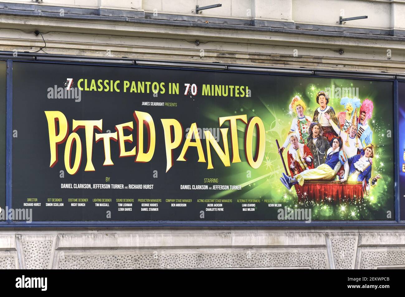 A sign advertising that Double Olivier nominees Dan and Jeff return for ...