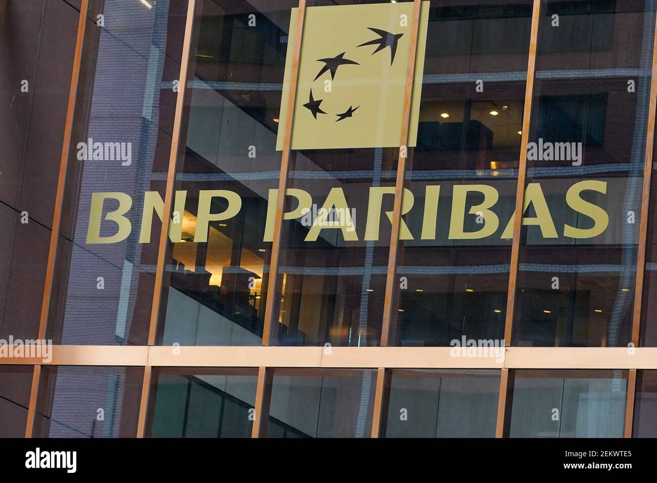 A logo of the French international banking group, BNP Paribas seen in ...