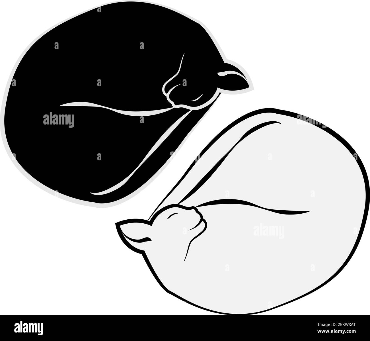 Cat tail curled Stock Vector Images - Alamy