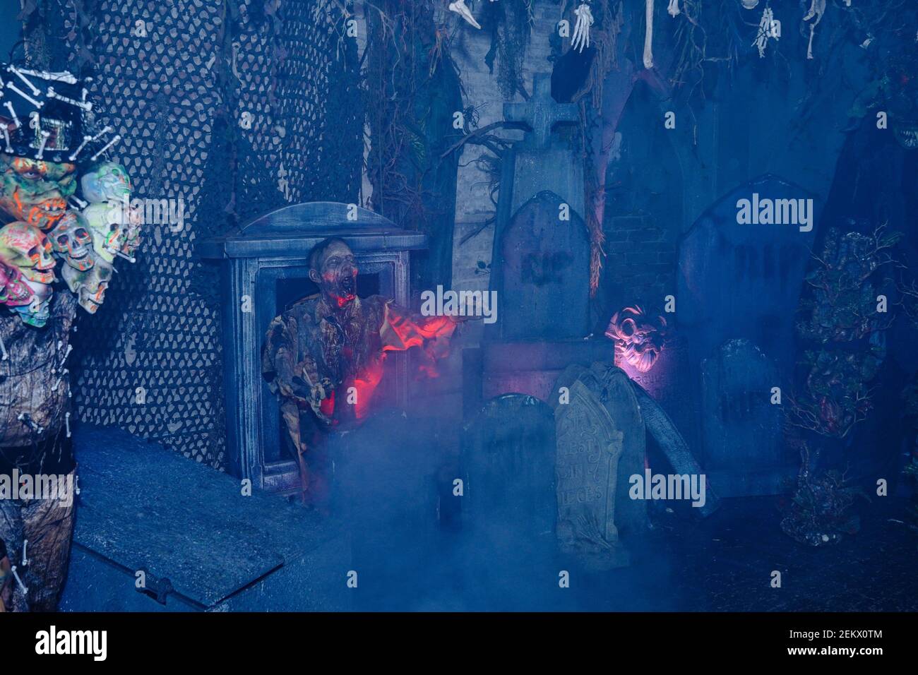 Costumed character poses for the camera at Blood Manor Haunted ...