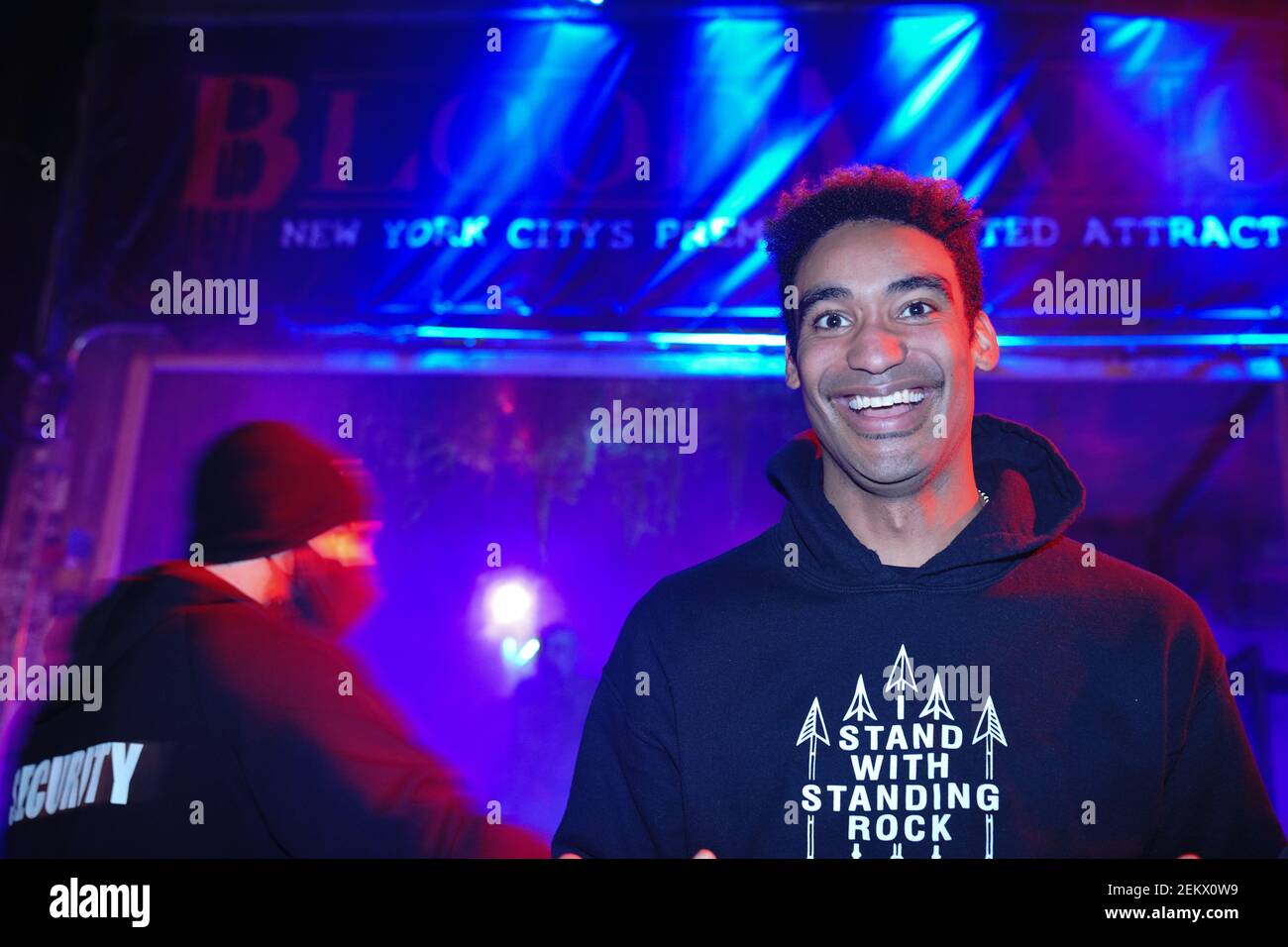 Joshua â€œZekeâ€ Thomas poses in front of Blood Manor Haunted ...