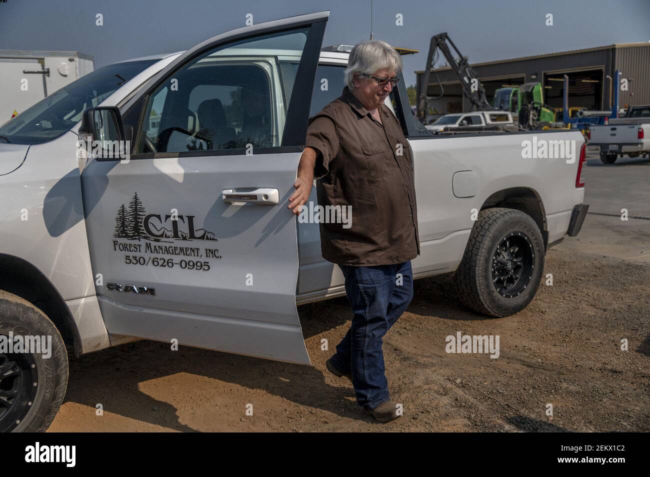 Jeff Holland, owner of CTL Forest Management, arrives at his company in ...