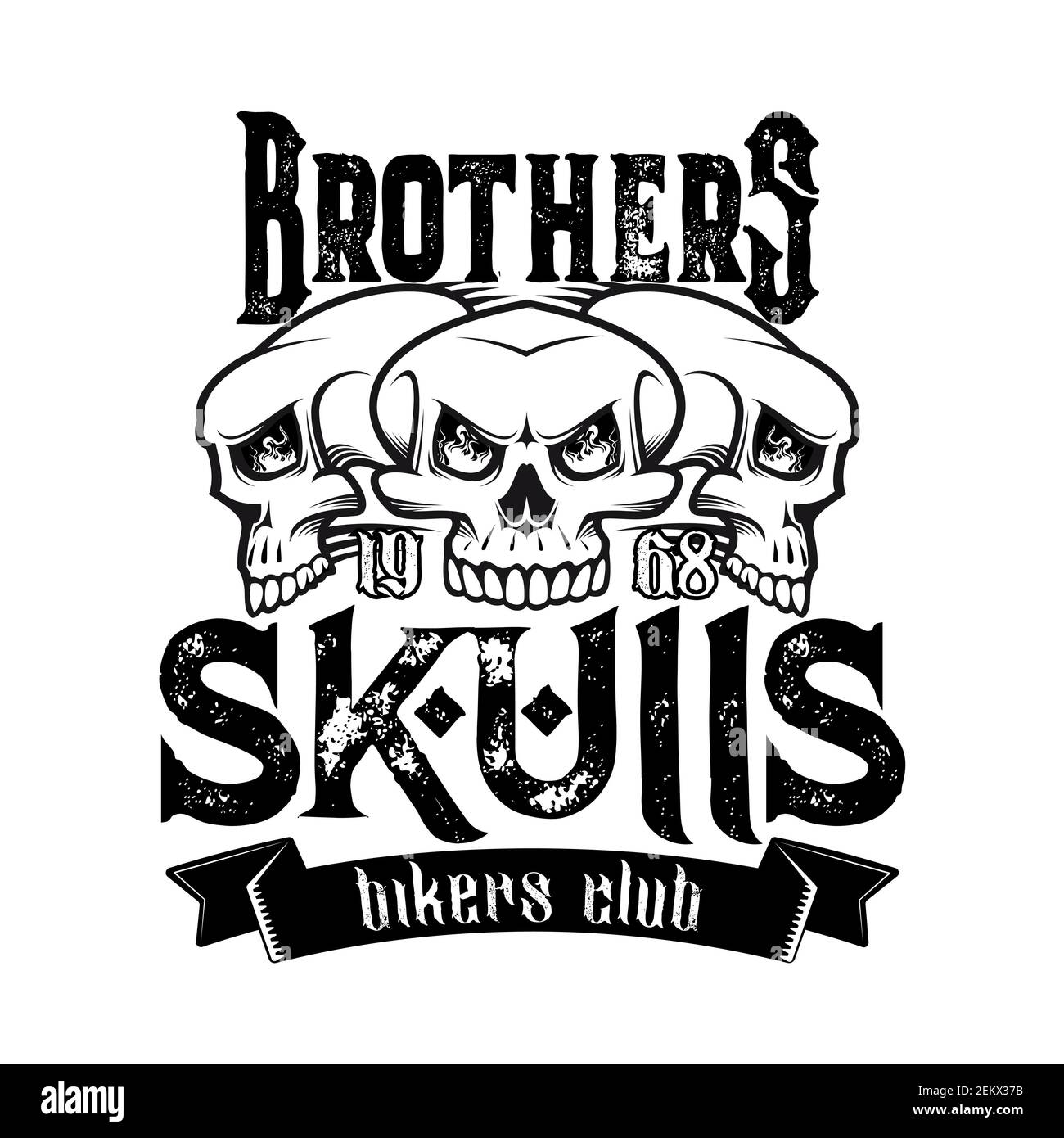 Biker club emblem, motorcycle racers and motorbike racing icons. Vector ...