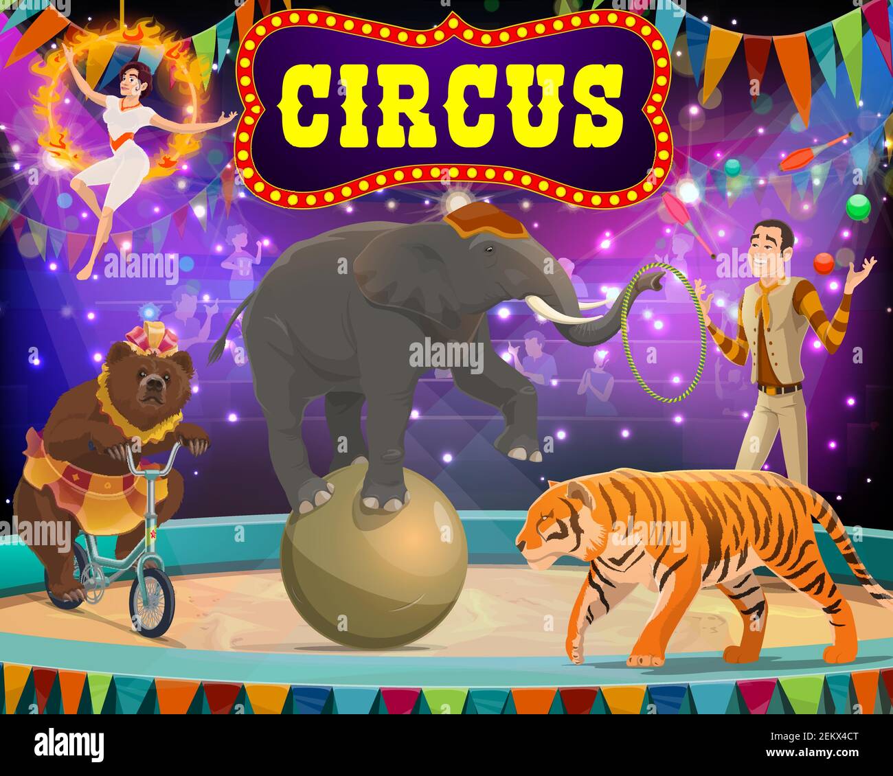 Circus show tiger tamer hi-res stock photography and images - Alamy